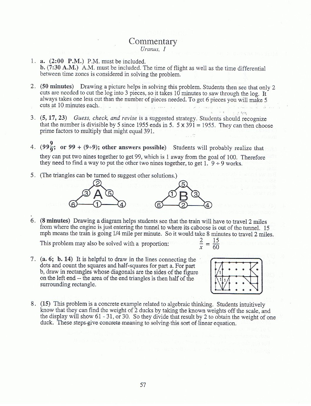 Sunshine Math – G – Answer Key | Transformative Tutoring